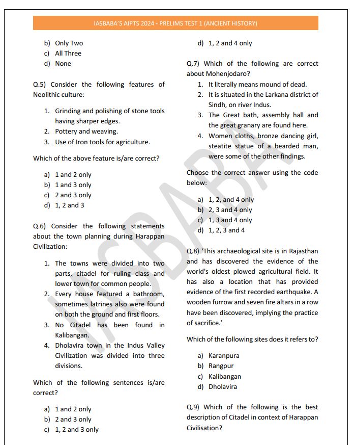 IAS BABA PRELIMS 2024 TEST SERIES 1 TO 5 ENGLISH MEDIUM